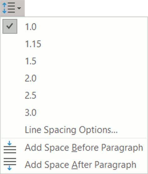 Line Spacing Options In Word