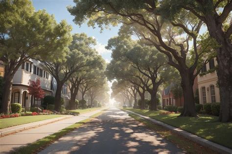Savannah Georgia Usa Tree Lined Way Premium Ai Generated Image