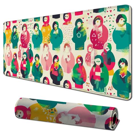 Erxjss Large Gaming Mouse Pad Long Desk Mat Russian Doll Matryoshka Big Mouse Mat Extended