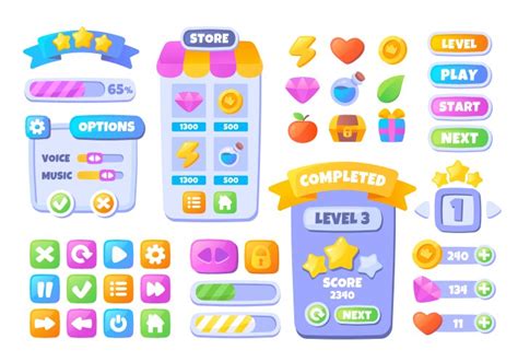 Game Ui Menu Interface Scrolls And Parchments Vector Image