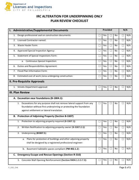 Plan Review Checklist Templates PDF Download Fill And Print For Free Templateroller