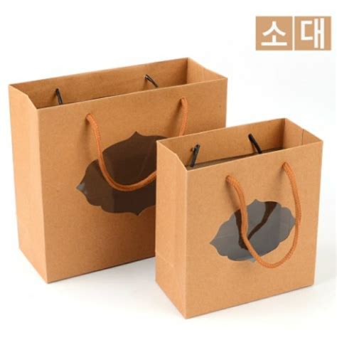 투명 창 손잡이 크라프트지 쇼핑백 선물 봉투 포장 백 종이 가방 답례품 생일 기념품 어린이집 답례 쿠키 티몬