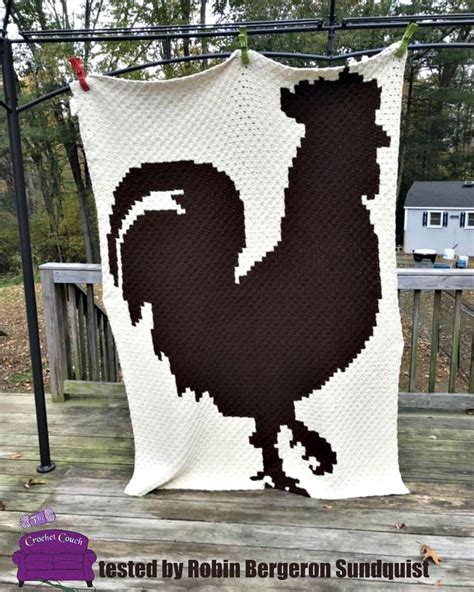 Thecrochetcouch Posted To Instagram Rooster Silhouette Afghan Fun And