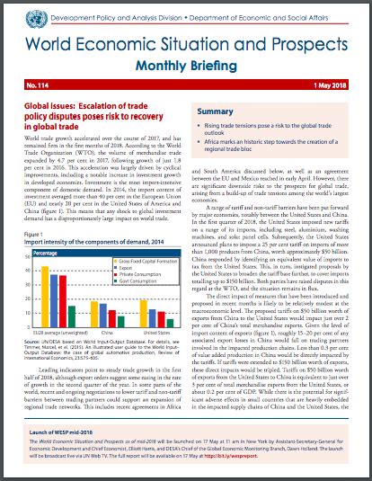 World Economic Situation And Prospects May 2018 Briefing No 114