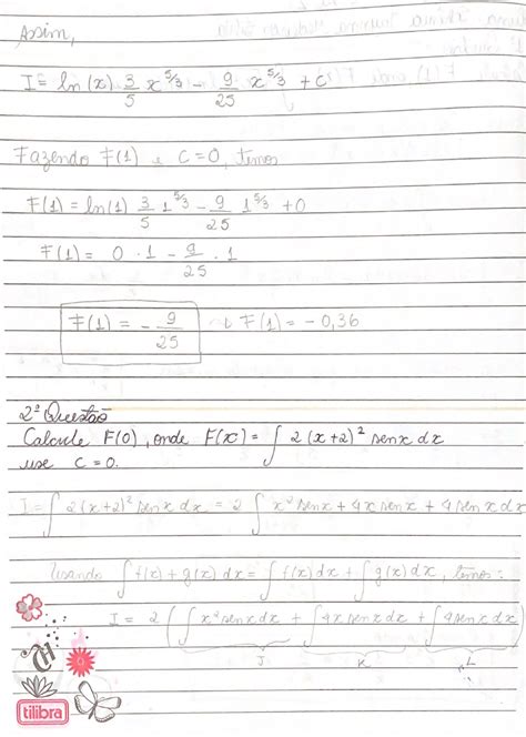 Lista De Exercícios Resolvidos Integrais Cálculo Ii