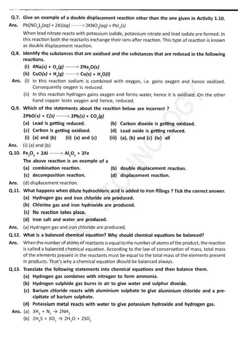 SOLUTION Class 10 Science Ch 1 Chemical Reaction And Equations Studypool