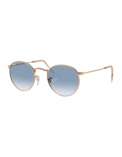 Ray Ban Round Metal Sunglasses In Gold Myer