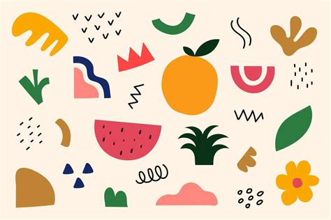 Hand Drawn Organic Shapes Abstract Background Vector Illustration
