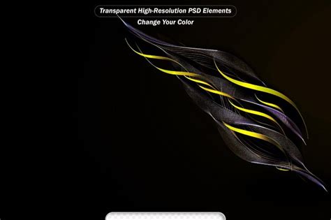 Premium Psd Yellow Swirl On A Black Background