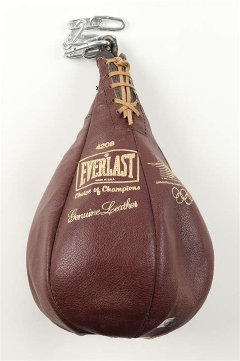 Mike Tyson Signed Everlast 1984 Olympics Leather Boxing Speed Bag Psa