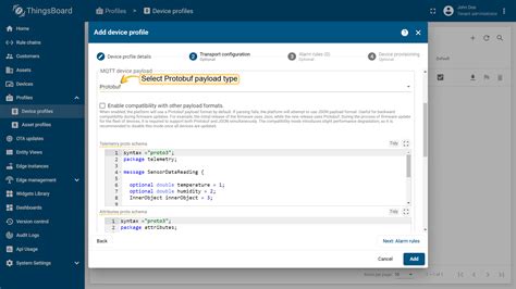Device Profiles Thingsboard Community Edition