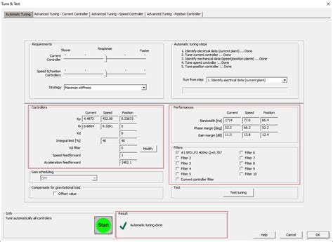 Automatic Tuning Interfaces Usage For Controllers Tuning And Parameters