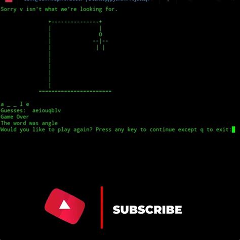 Classic Hangman Game Made Using Python Ascii Art Youtube