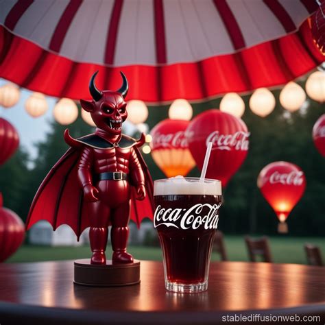 The Devil Flies In A Hot Air Balloon And Drinks Coca Cola Prompts