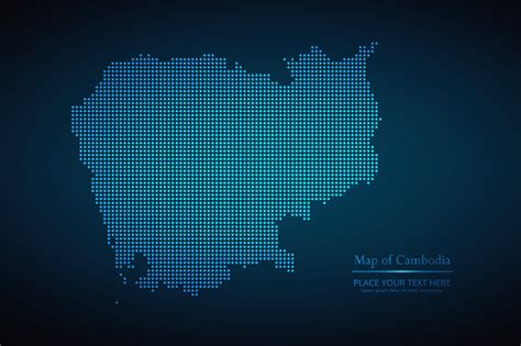濃い青の背景にカンボジアのベクター点線スタイルの地図 つながりのベクターアート素材や画像を多数ご用意 つながり アイデア アジア