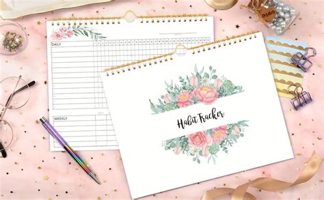 습관 추적기 달력 저널 나선형 바인딩 습관 추적기 플래너식물 페이지 포함 날짜가 표시되지 않은 일일 주간 Temu Republic Of Korea