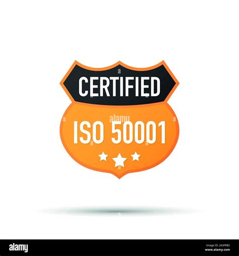 ISO 50001 Certified Badge Icon Certification Stamp Flat Design