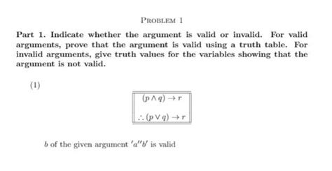 solved problem i part 1 indicate whether the argument is