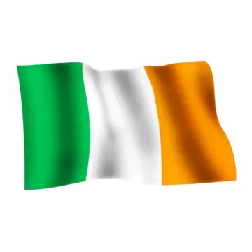 Irlanda Ondeando La Bandera Sobre Fondo Transparente PNG Bandera De