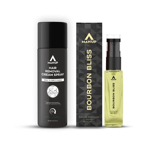 Buy Man Up Hair Removal Cream Spray 200ml And Bourbon Bliss Perfume For