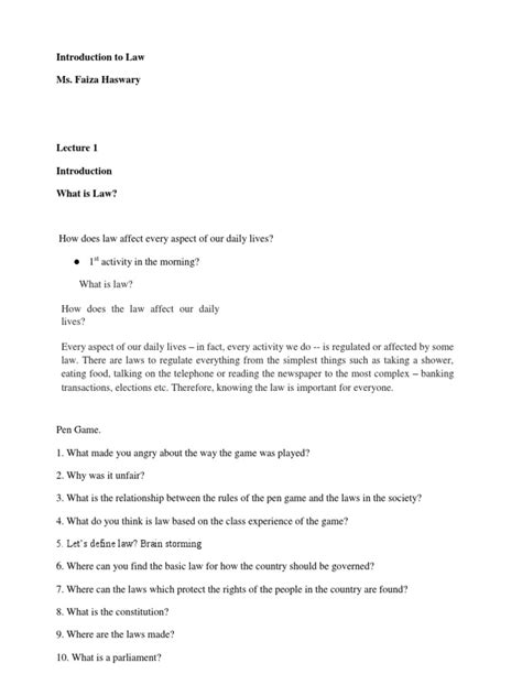 Introduction To Law Pdf Tort Damages