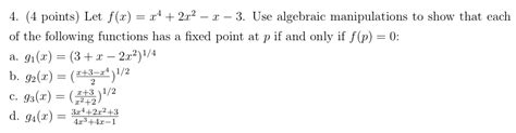solved 4 4 points let f x 2r2 a 3 use algebraic
