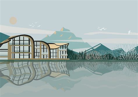 建筑扁平化插画练习时节如流 站酷zcool