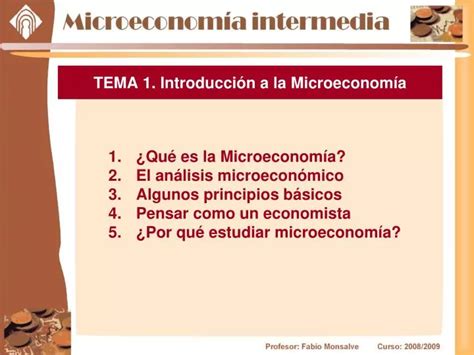 PPT TEMA Introducción a la Microeconomía PowerPoint Presentation ID