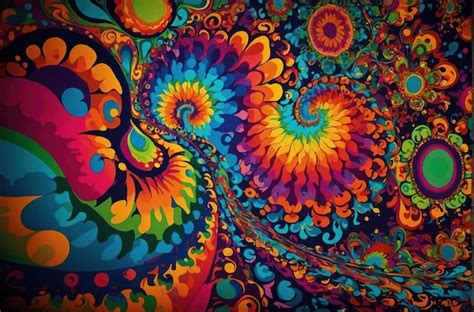 Premium Photo Vibrant Psychedelic Pattern