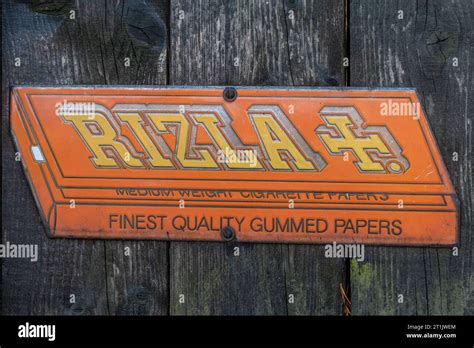 Vintage Enamel Sign Advertising Rizla Rolling Cigarette Papers For