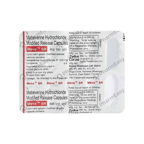 Meva Sr 200 Mg Capsule 10 Uses Side Effects Price And Dosage Pharmeasy