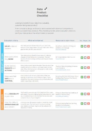 8 FREE Product Checklist Samples To Download
