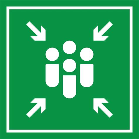 Señal De Punto De Reunión De Evacuación De Emergencia 18753528 Vector