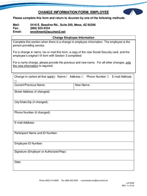 Fillable Online CHANGE INFORMATION FORM MEMBER Or EMPLOYER Fax