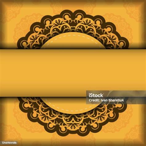 Selebaran Ucapan Selamat Dalam Warna Kuning Dengan Ornamen Coklat