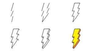 How To Draw Lightning Bolt Step By Step Hand Of Art