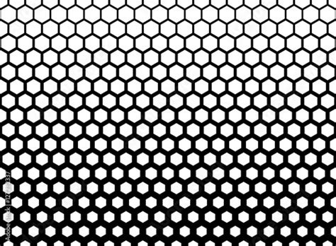 Abstract Geometric Black And White Graphic Halftone Hexagon Pattern