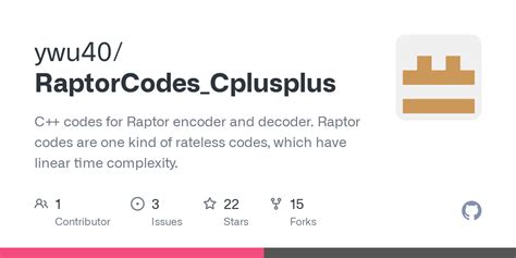 Github Ywu40raptorcodescplusplus C Codes For Raptor Encoder And Decoder Raptor Codes Are