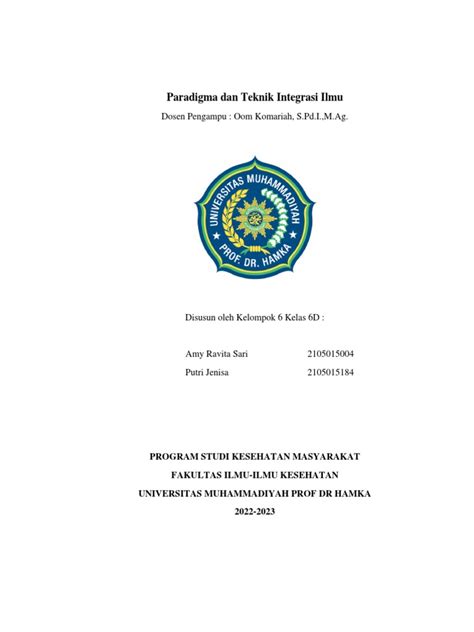 Makalah Kelompok 6 Paradigma Dan Teknik Integrasi Ilmu 6d Pdf