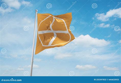 Flag Of Austronesian Peoples Ilocano People At Cloudy Sky Background