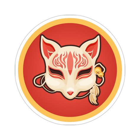 Kitsune Mask Vinyl Sticker Japanese Anime Kitsune Kiss Cut Stickers Etsy