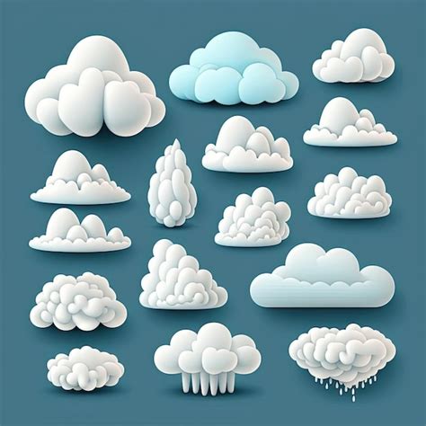 Premium Photo Collection Set Of Cloud Vector Illustration Made By