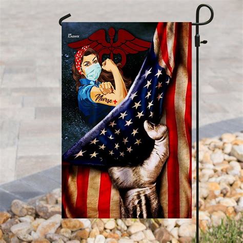 Strong Nurse America Us Flag Flagwix