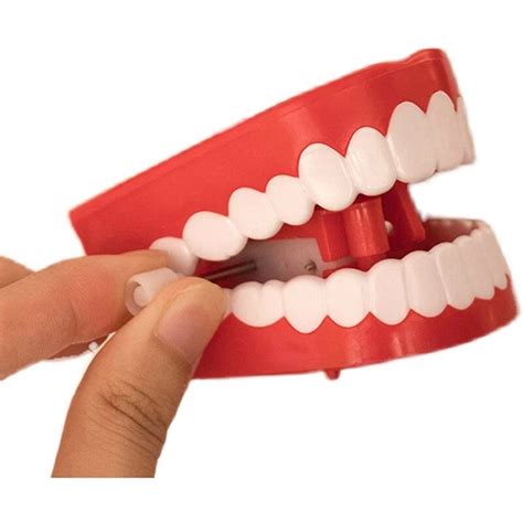 Novelty Dentures Clockwork Fun Toy Teeth Clockwork Beating On The Chain