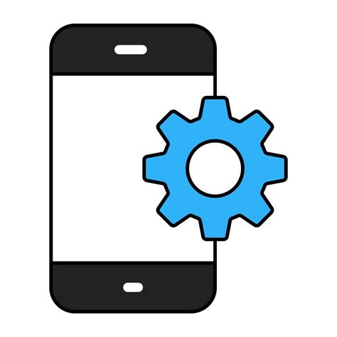 A Flat Design Icon Of Mobile Setting 12802746 Vector Art At Vecteezy