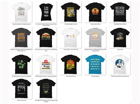 17 Construction Worker Png T Shirt Designs Bundle For Commercial Use