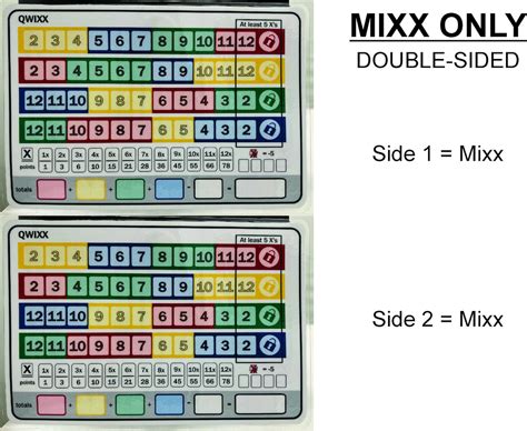 Qwixx Scoresheet Dry Erase Reusable Fun Double Sided Etsy