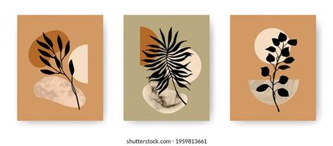 Vector Set Modern Aesthetic Posters Abstract Stock Vector Royalty Free