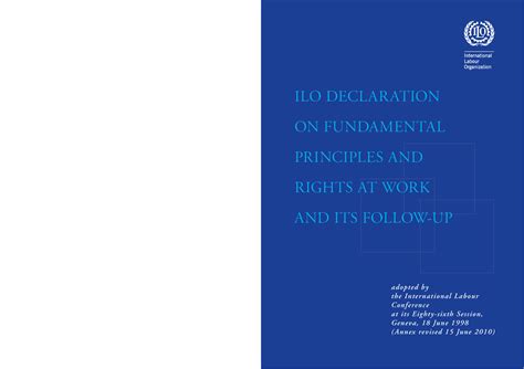 ILO Declaration Of Fundamental Rights And Principles Adopted Bythe International Studocu