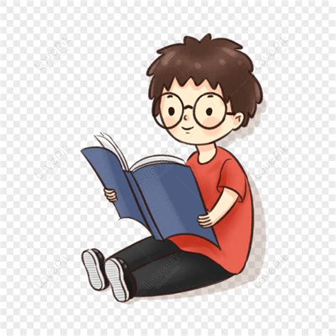 Картинка мальчик читает книгу для детей на прозрачном фоне Фотоподборки 1